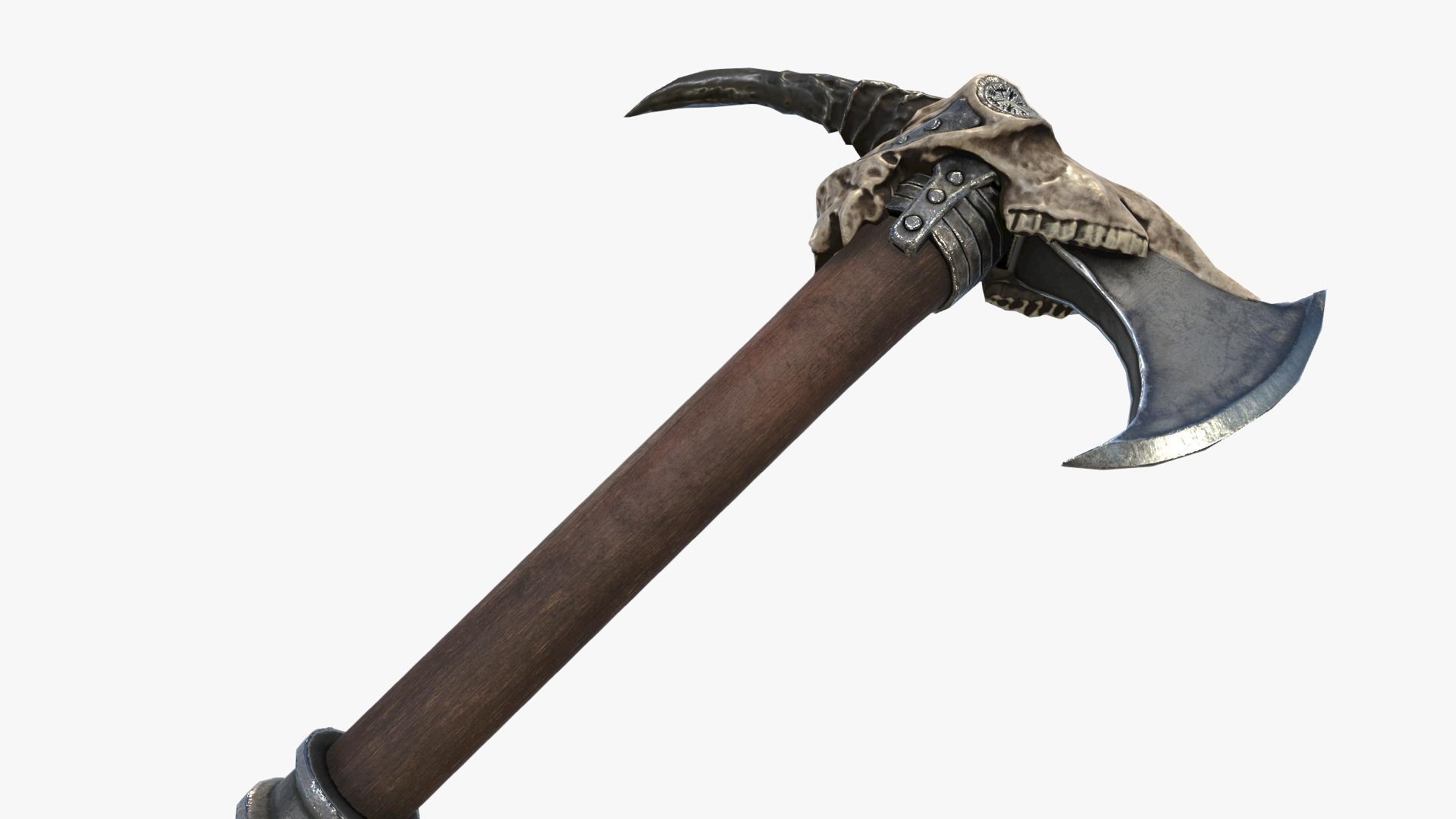 3D Fantasy Axe RPG Alpenstock Alpine Staff Baton Pick Shepherds Axe ...