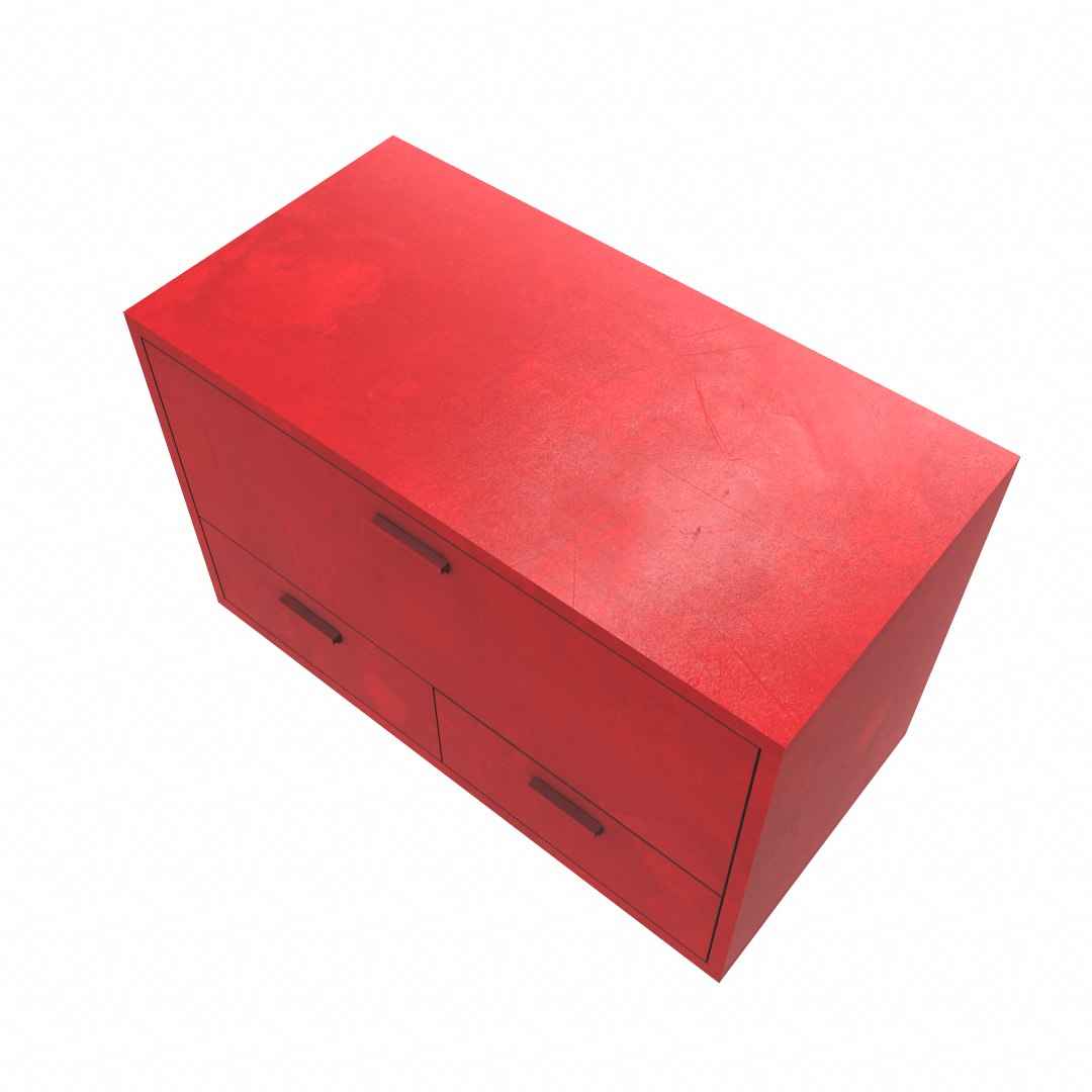Red Cabinet 3D Model - TurboSquid 1390063
