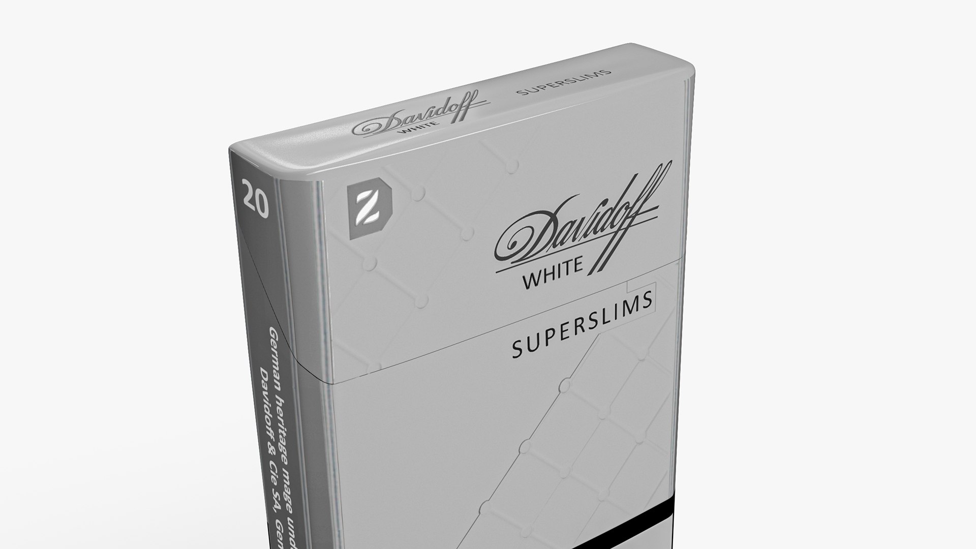 Pack Of Cigarettes Davidoff White Super Slim 3D Model - TurboSquid 2281777