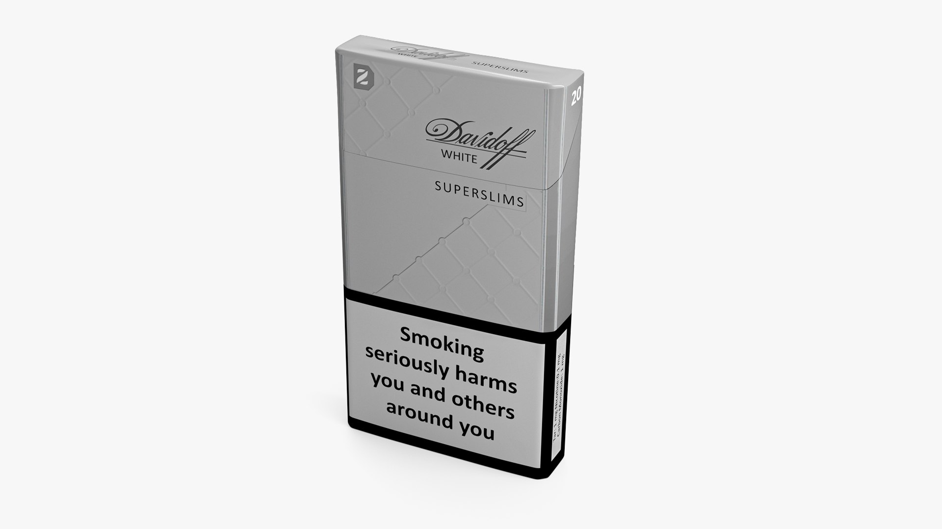Pack Of Cigarettes Davidoff White Super Slim 3D Model - TurboSquid 2281777