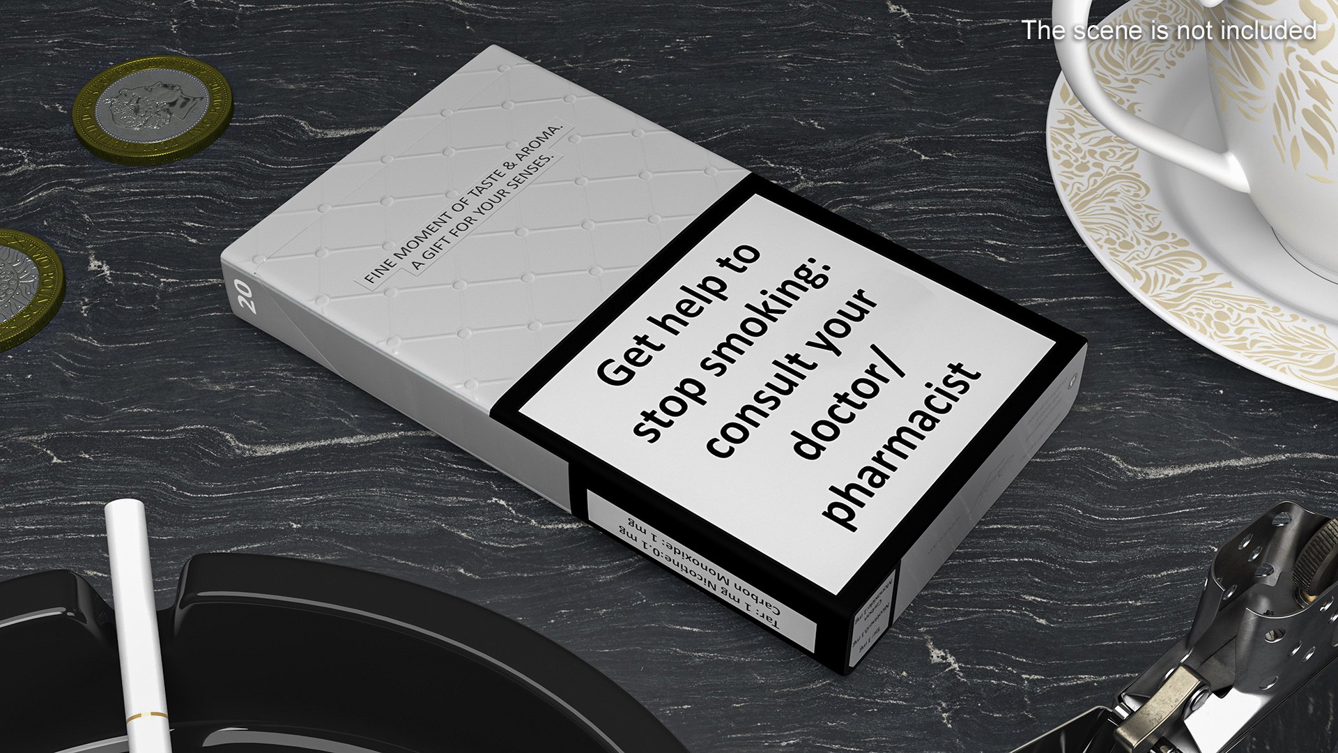 Pack Of Cigarettes Davidoff White Super Slim 3D Model - TurboSquid 2281777