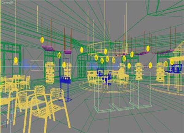3d max cafe interior