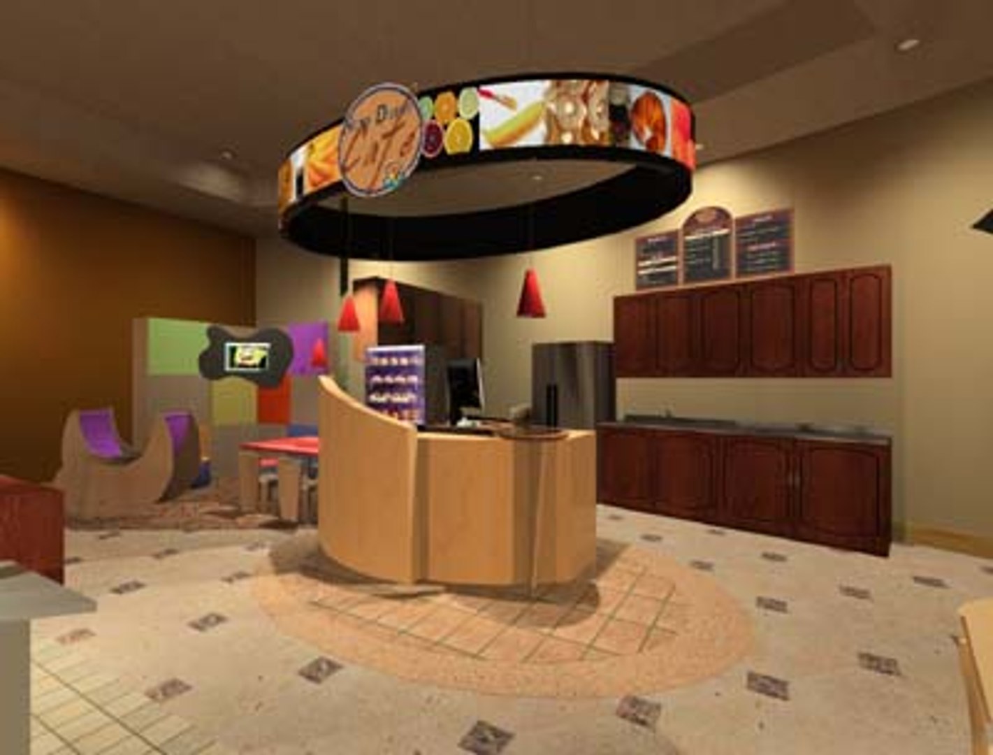 3d max cafe interior