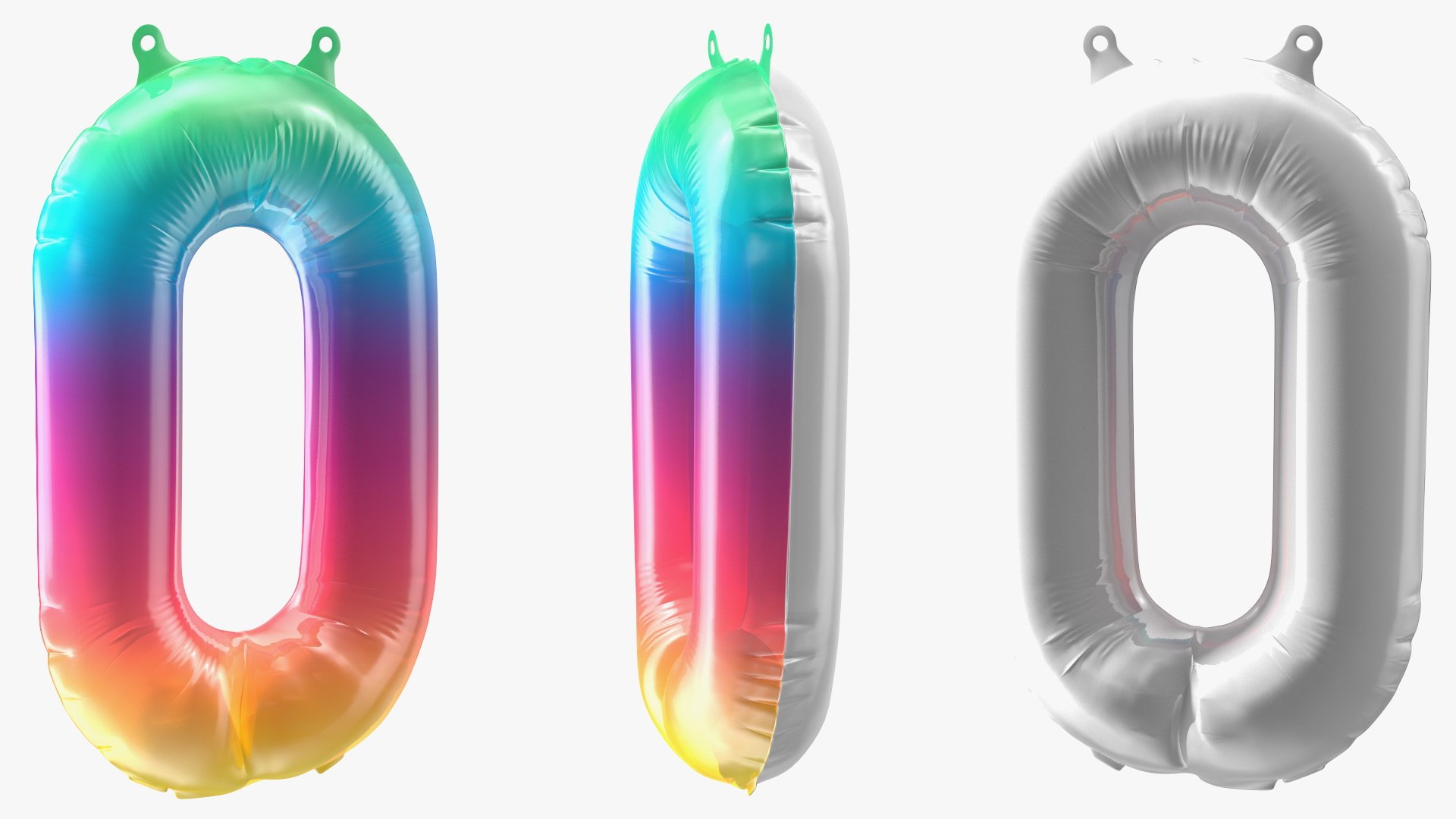 Balloon Numbers 0 Rainbow 3D Model - TurboSquid 1818362