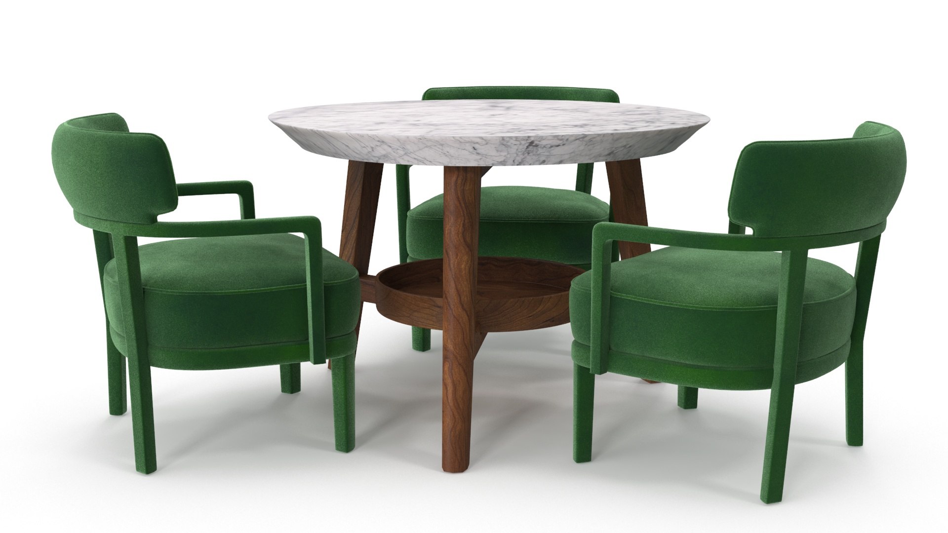 Dining Table Set For 3 Persons 3D Model - TurboSquid 1816962