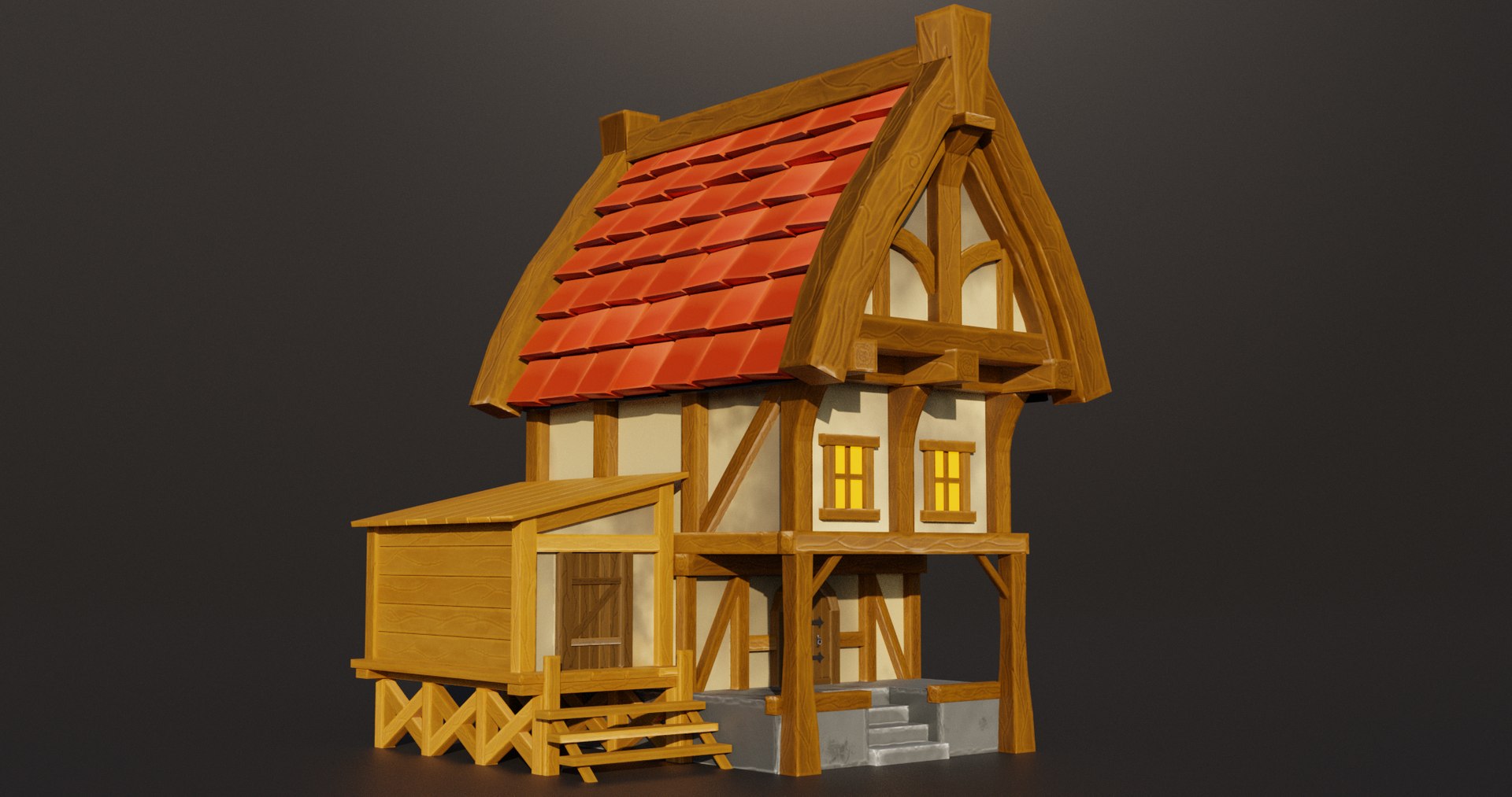 Stylized Medieval House 3D Model - TurboSquid 1806694