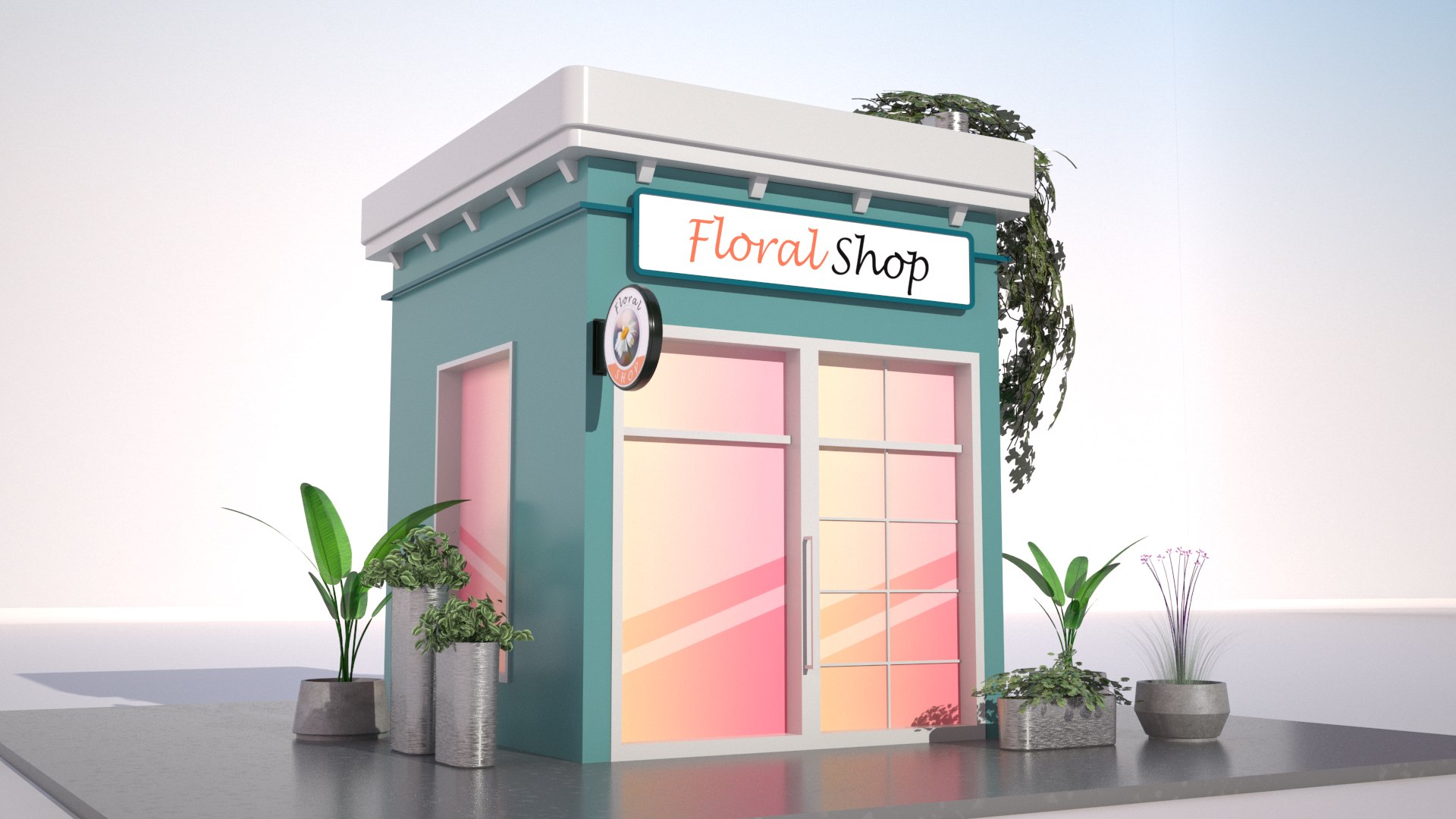 3D Flower Shop model - TurboSquid 2047708