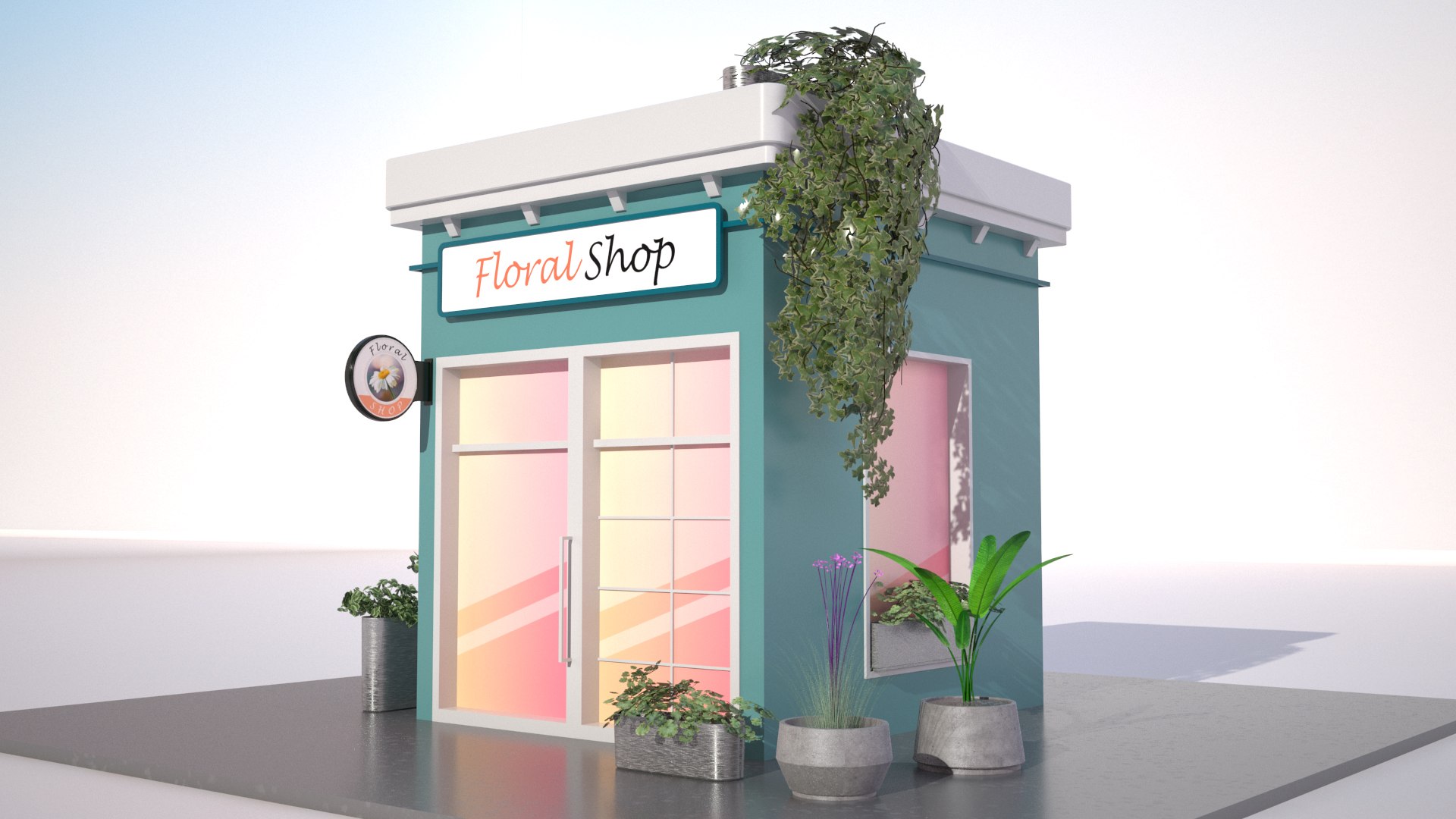 3D Flower Shop Model - TurboSquid 2047708