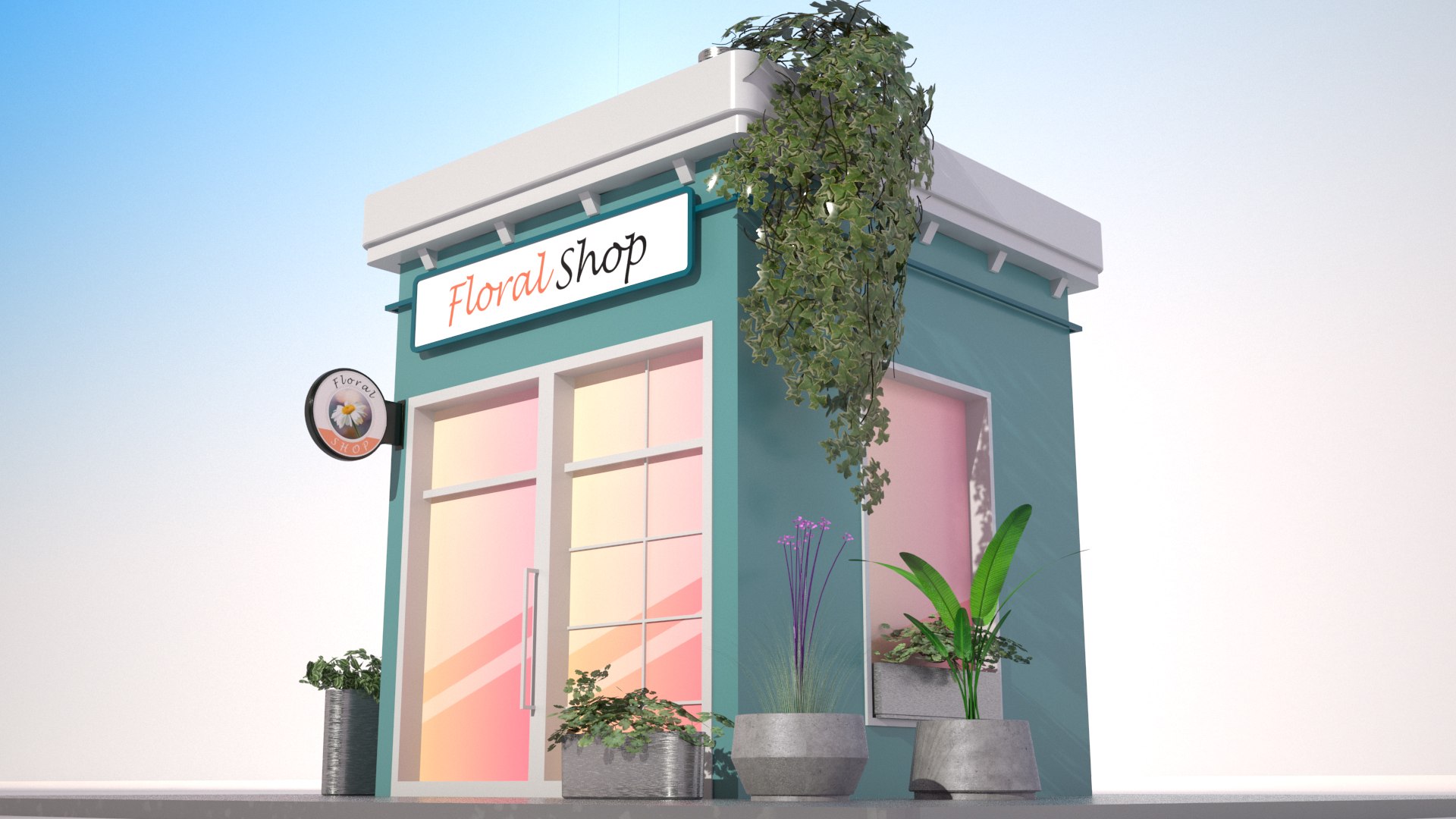 3D Flower Shop Model - TurboSquid 2047708