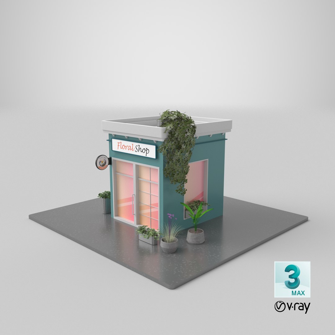 3D Flower Shop Model - TurboSquid 2047708