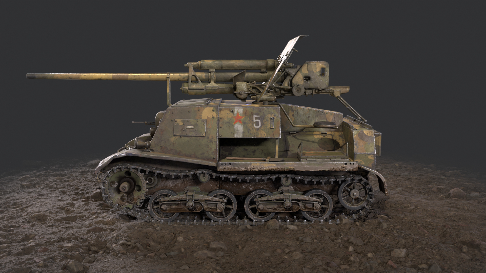3D ZIS 30 Military Self Propelled Artillery Unit USSR - TurboSquid 1729491