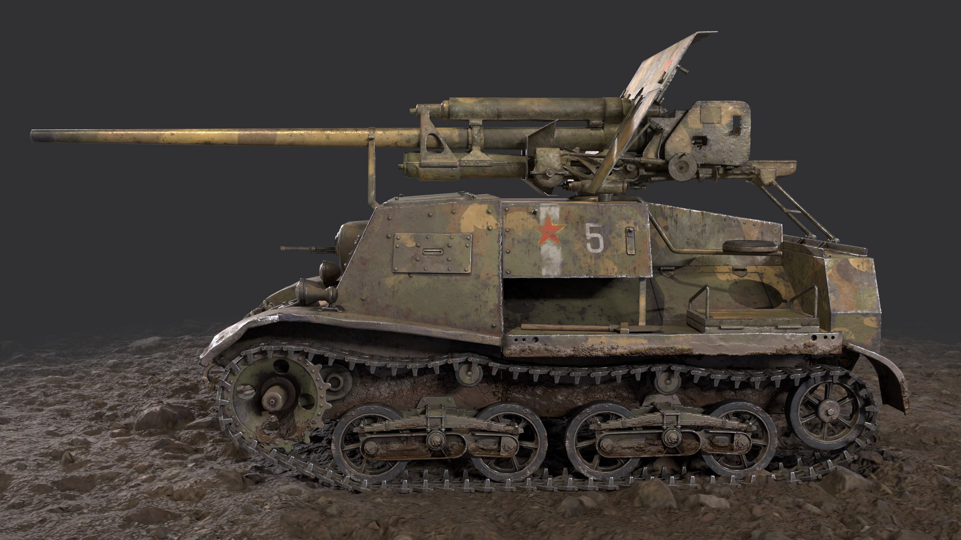 3D ZIS 30 Military Self Propelled Artillery Unit USSR - TurboSquid 1729491