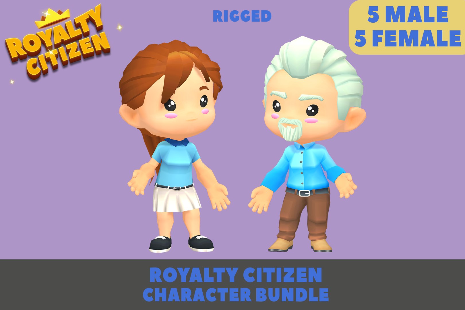 Royalty Citizen Stylized Characters Bundle 3D - TurboSquid 2274995