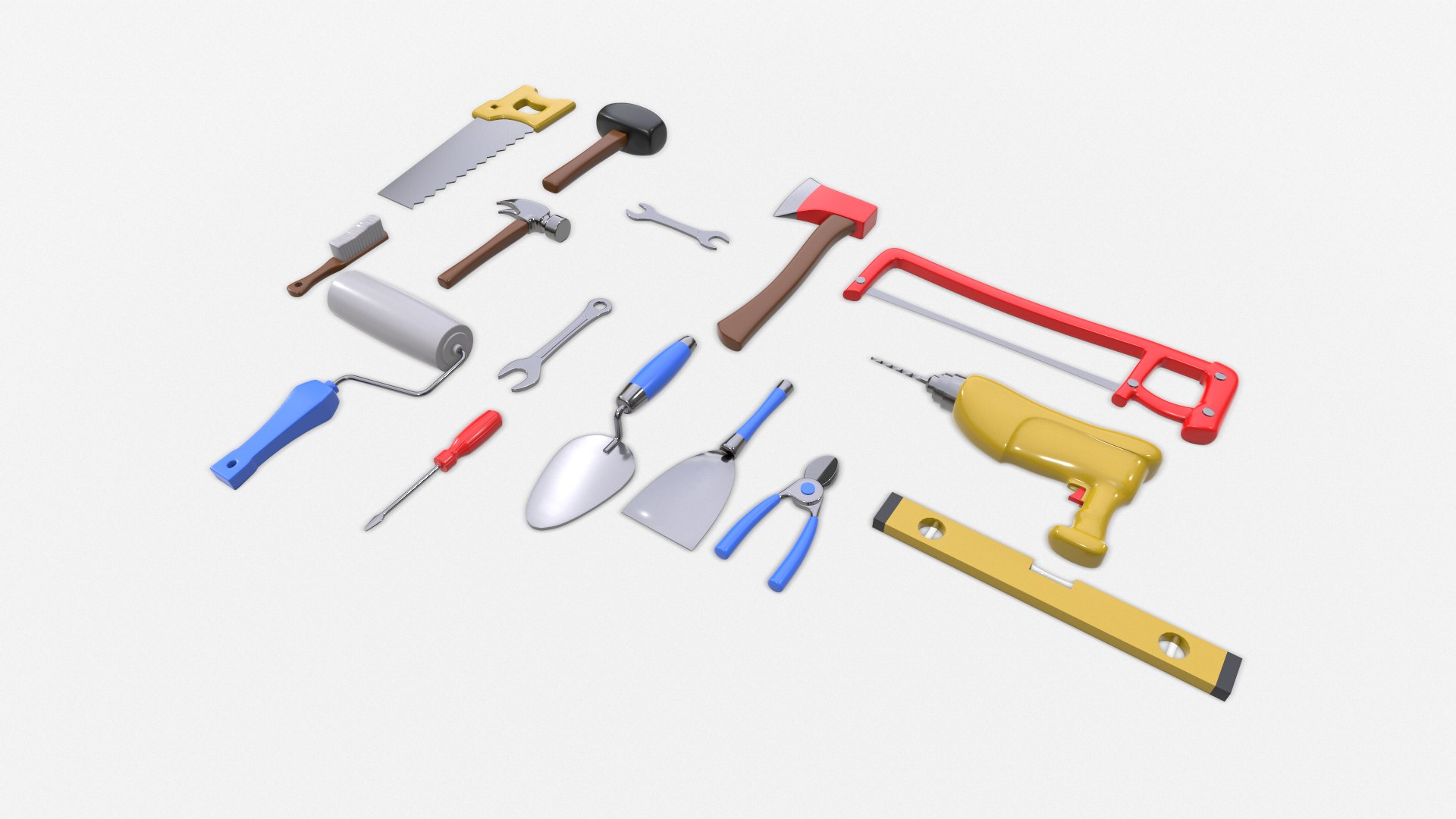 Cartoon Hand Tool Collection 3D - TurboSquid 1775488