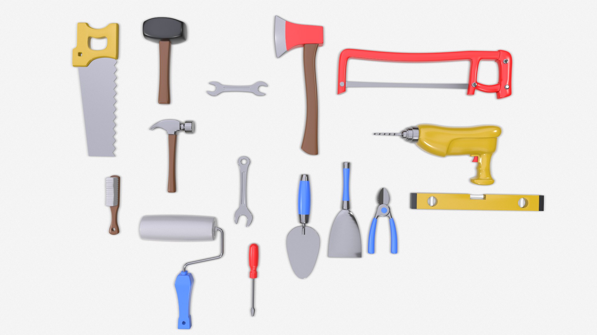 Cartoon Hand Tool Collection 3D - TurboSquid 1775488