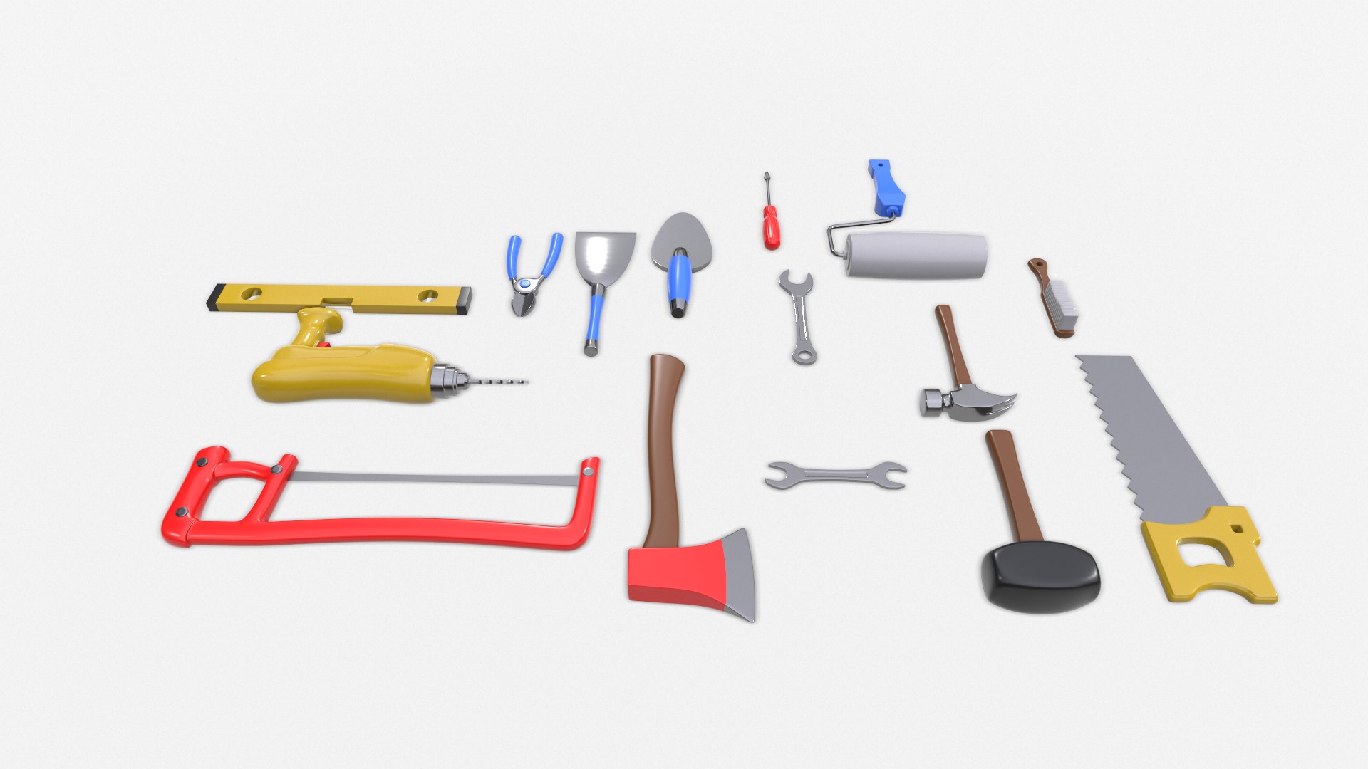 Cartoon Hand Tool Collection 3D - TurboSquid 1775488