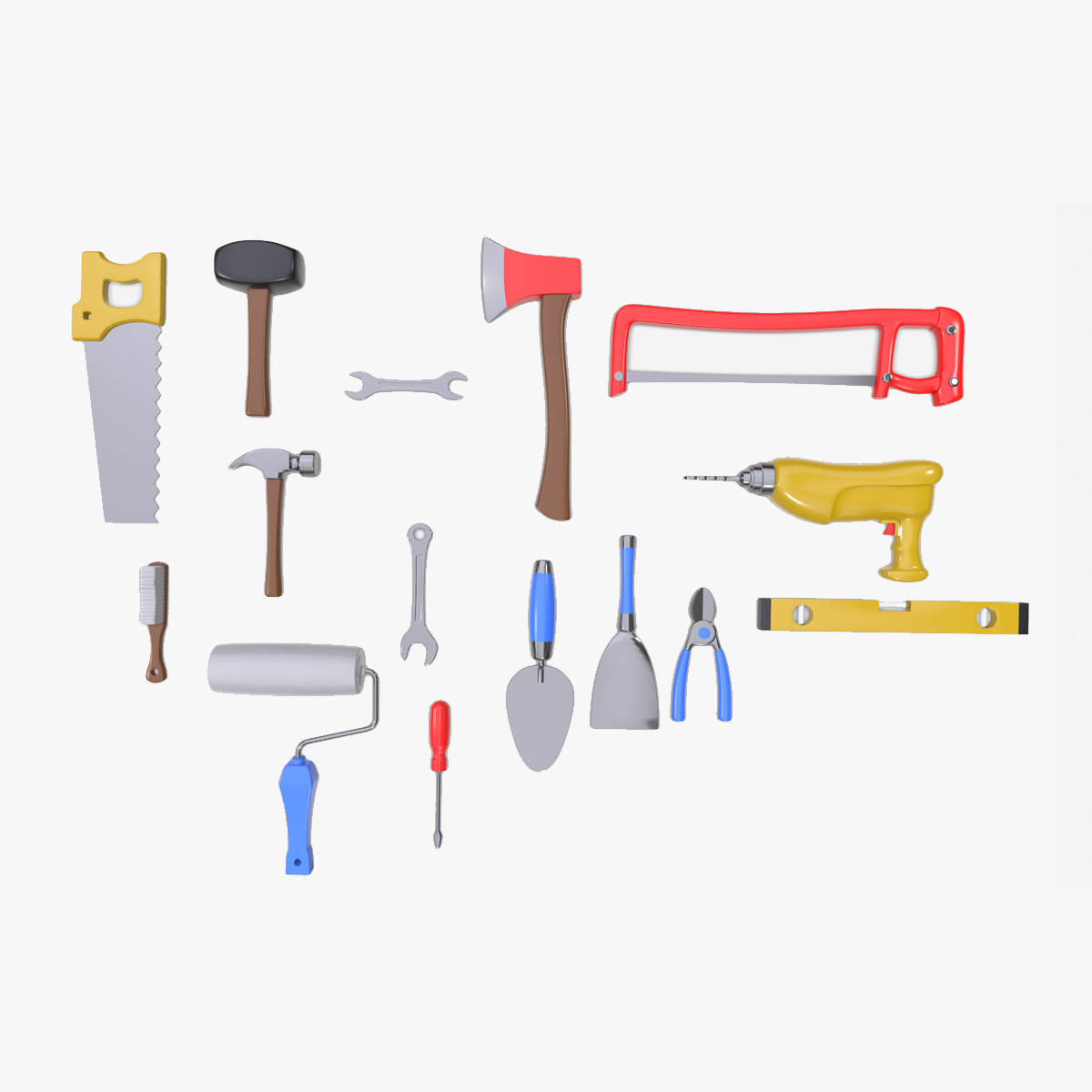 Cartoon Hand Tool Collection 3D - TurboSquid 1775488