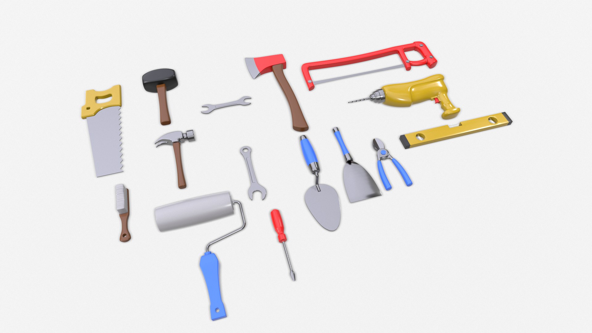 Cartoon Hand Tool Collection 3D - TurboSquid 1775488