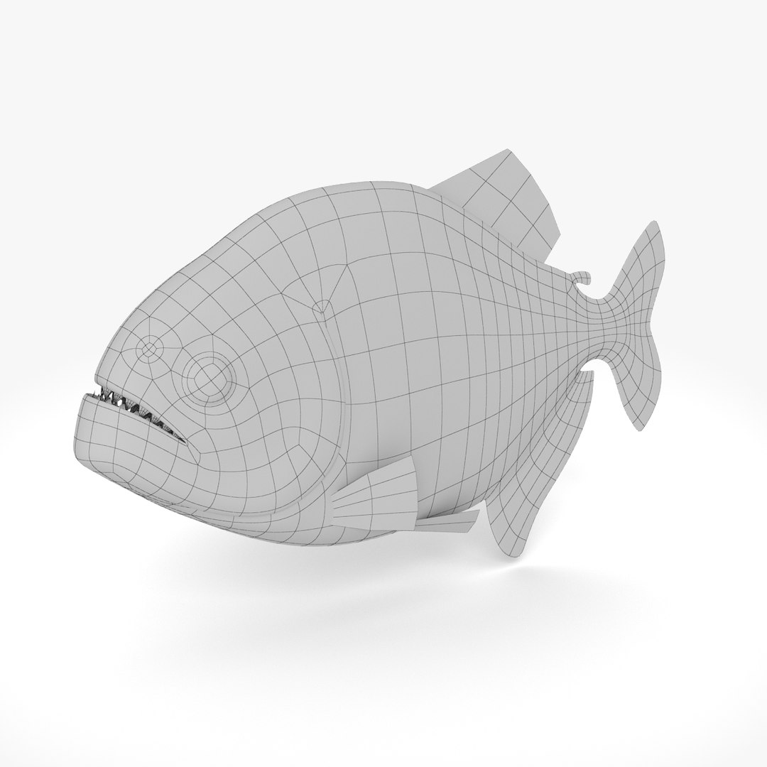 3d Piranha Fish Piran Piranya Model