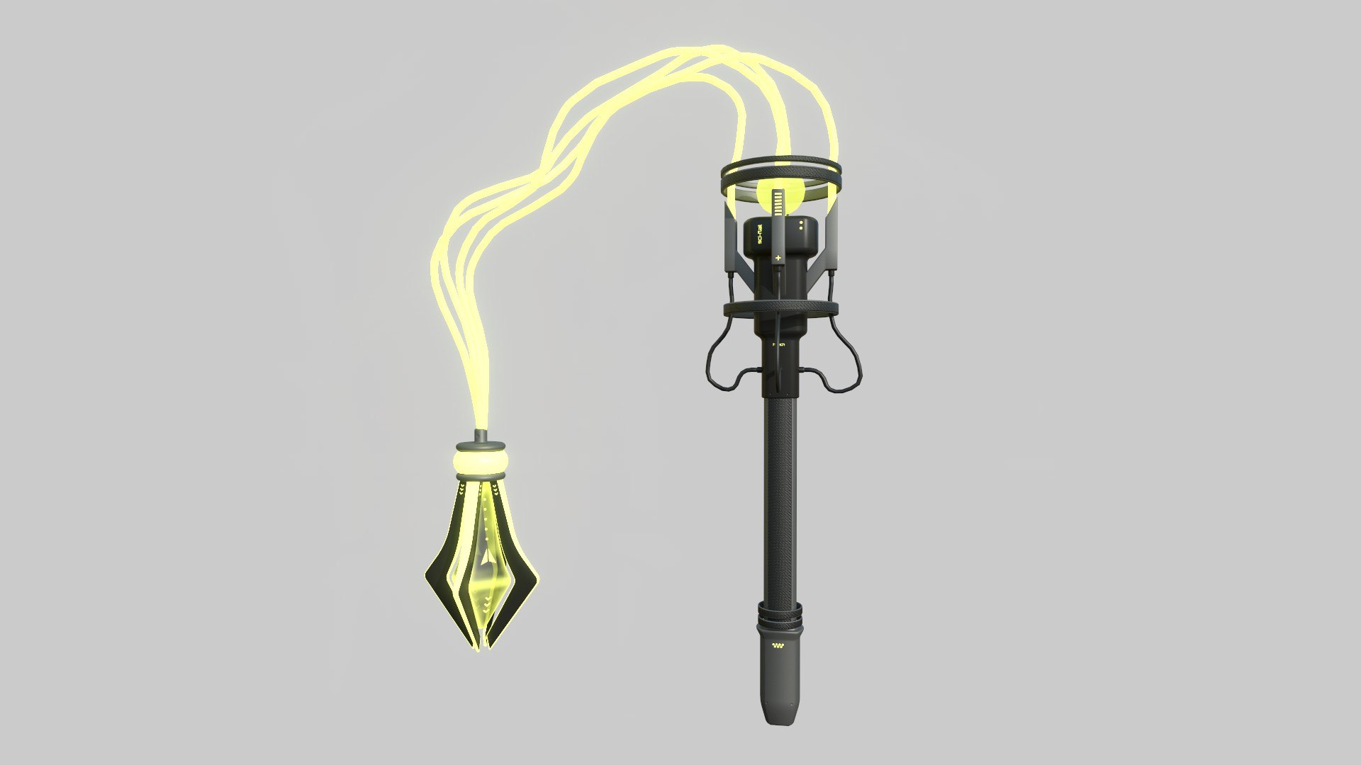 3D SciFi Flail A05 Black Yellow - Sci Fi Weapon Design - TurboSquid 1974603