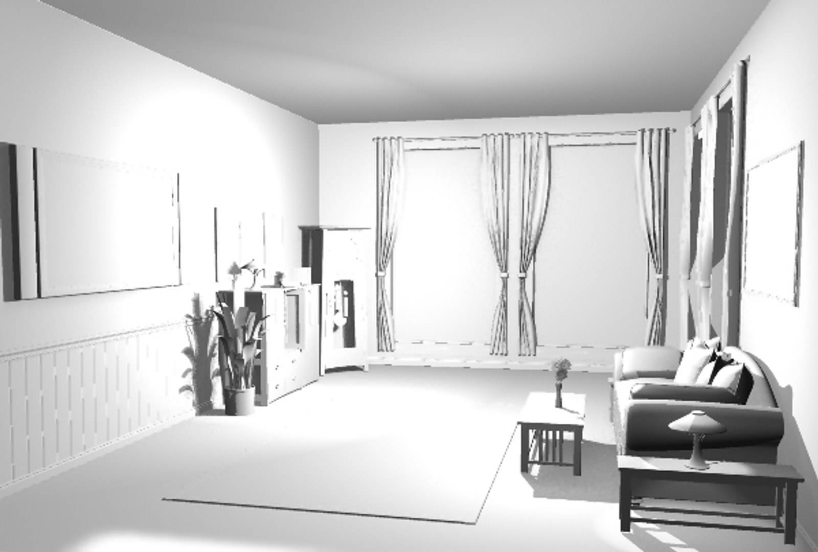 Living Room Environment 3d Ma