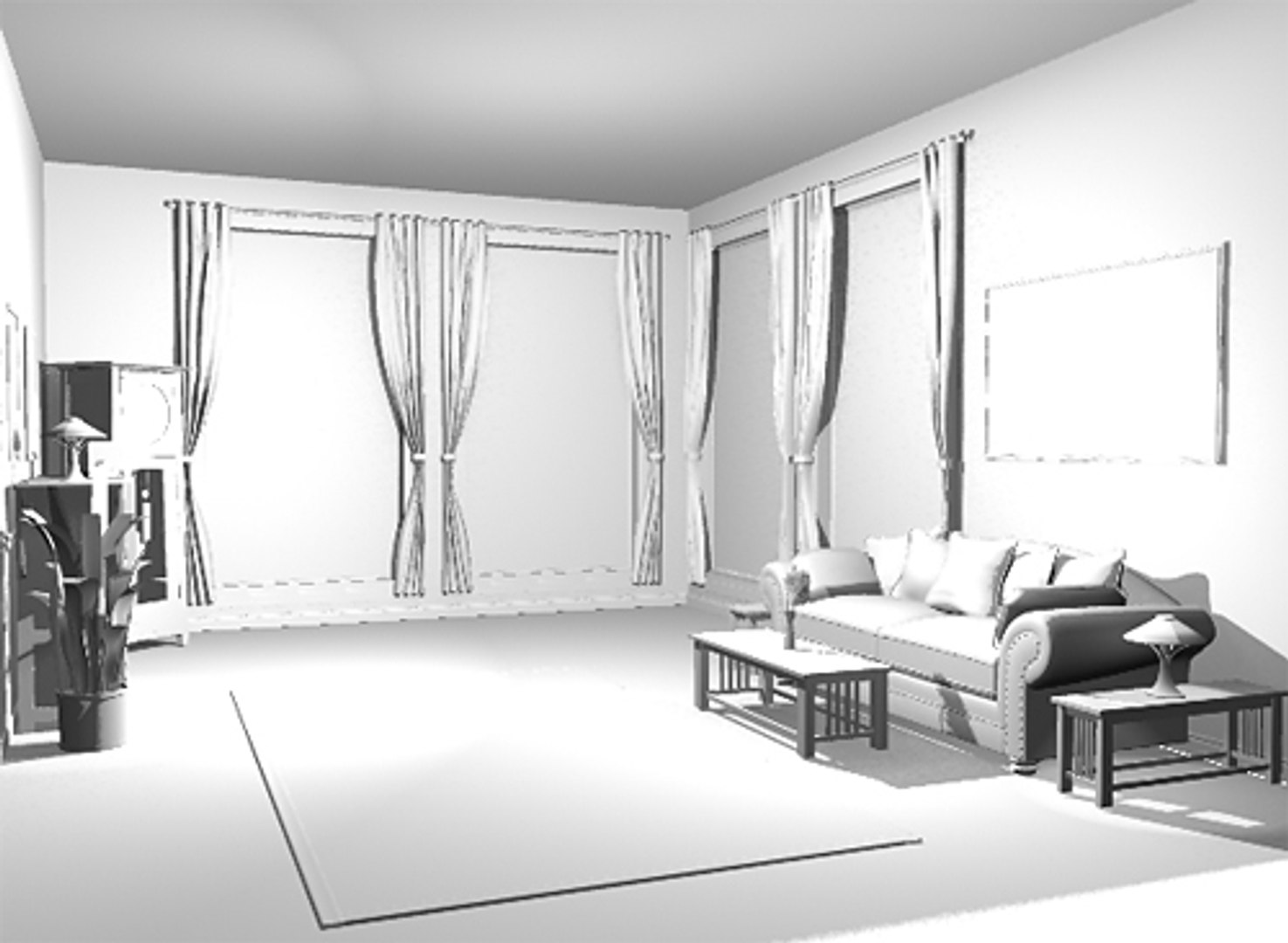 Living Room Environment 3d Ma