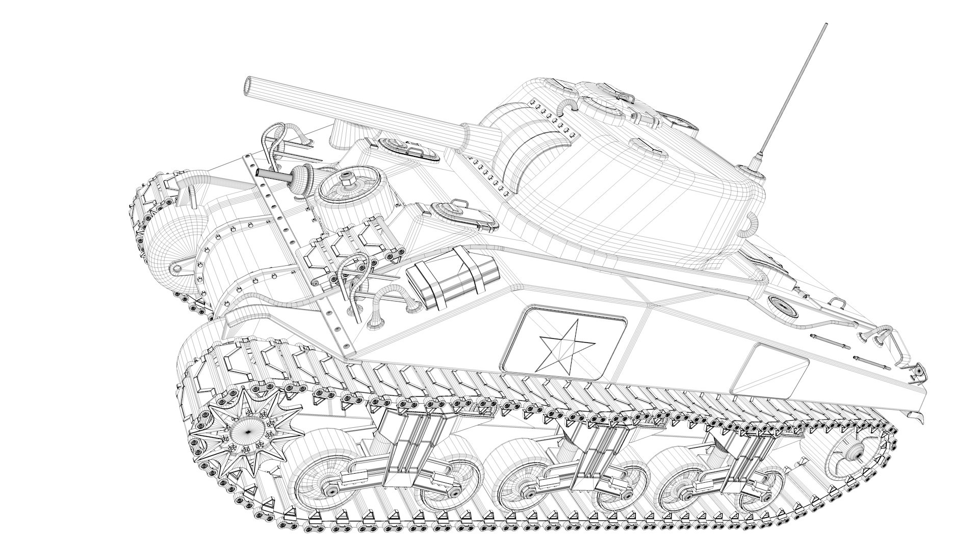 3D M4 Sherman Tank Model - TurboSquid 2338918