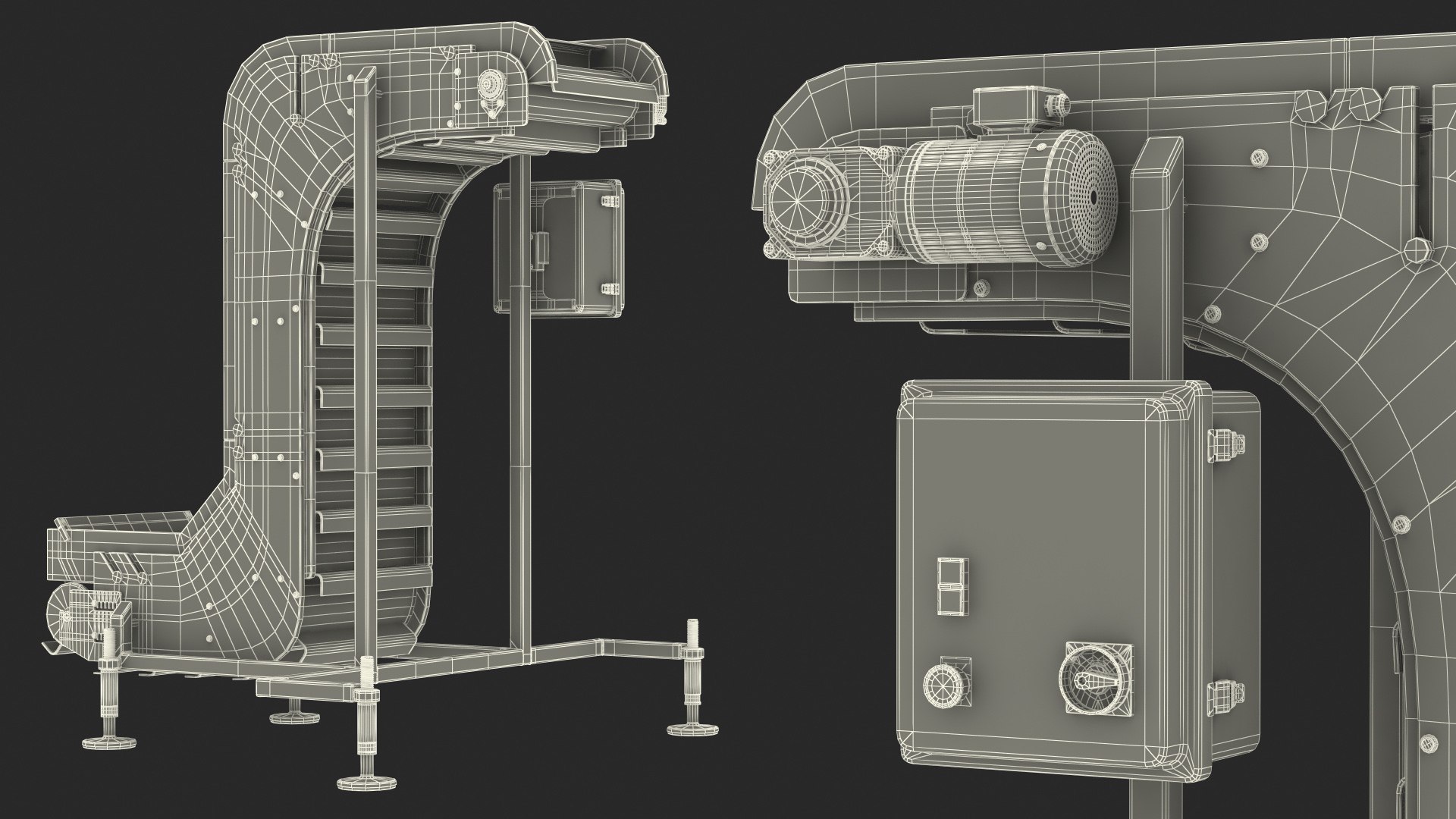 3D Vertical Conveyor With Control Box Rigged Model - TurboSquid 1870753