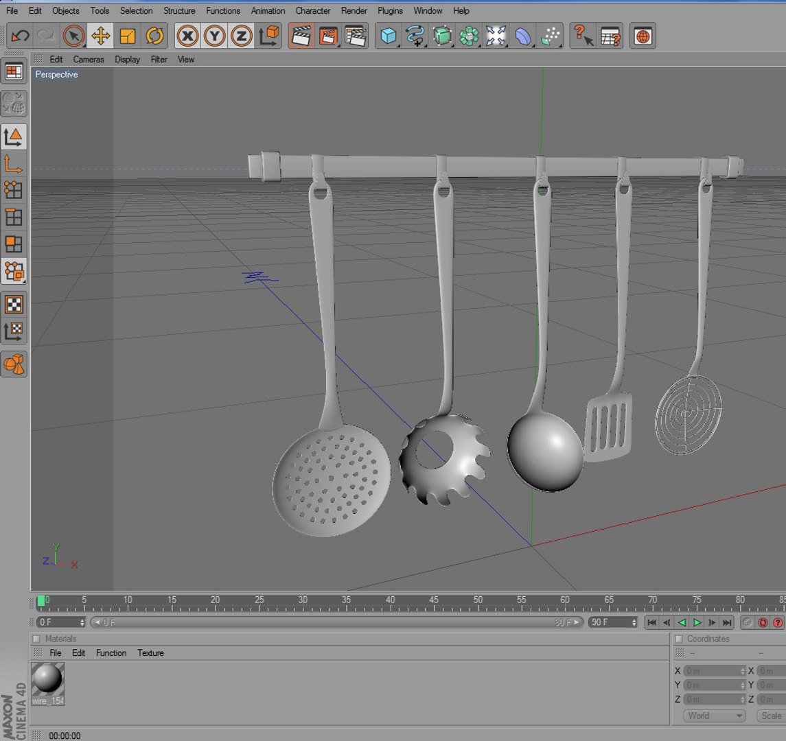 3d Model Of Kitchen Tools