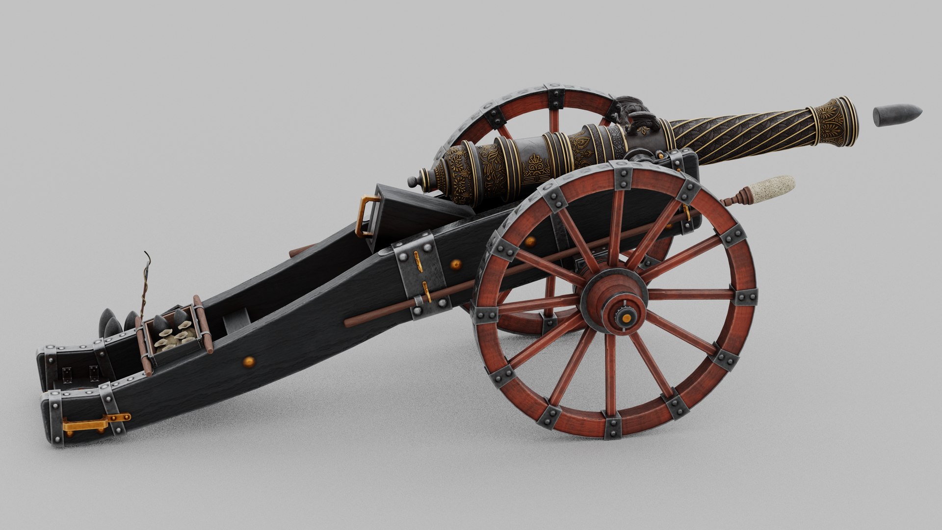 O Kit 01 Cannon Kit 05 Of 05 Royal Imperial Cannon 3D Model ...