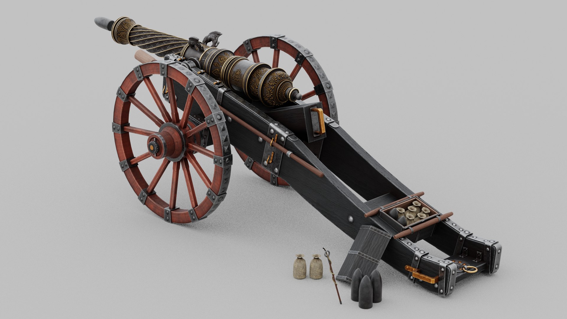 O Kit 01 Cannon Kit 05 Of 05 Royal Imperial Cannon 3D Model ...
