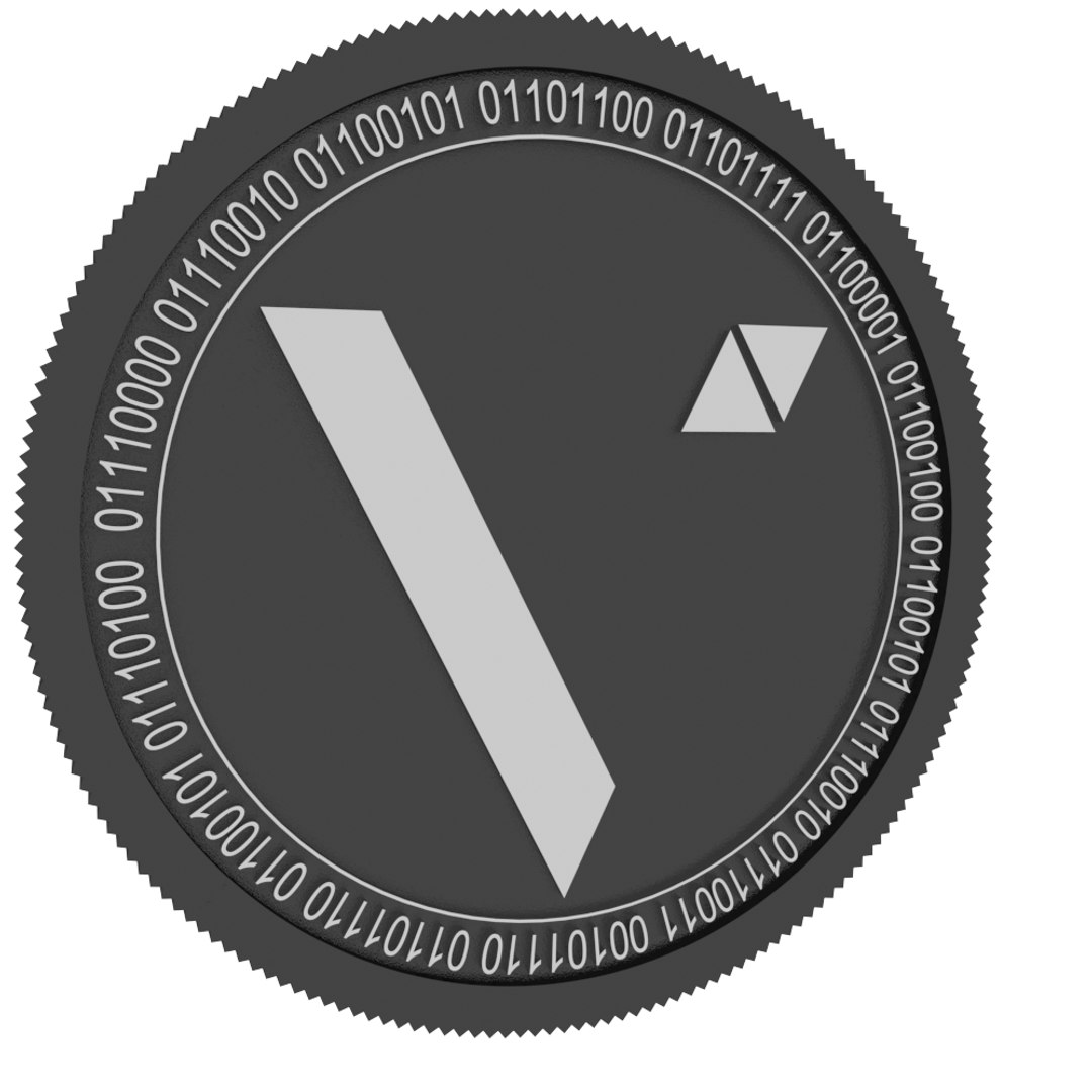 Veltor vlt black coin 3D model - TurboSquid 1631356