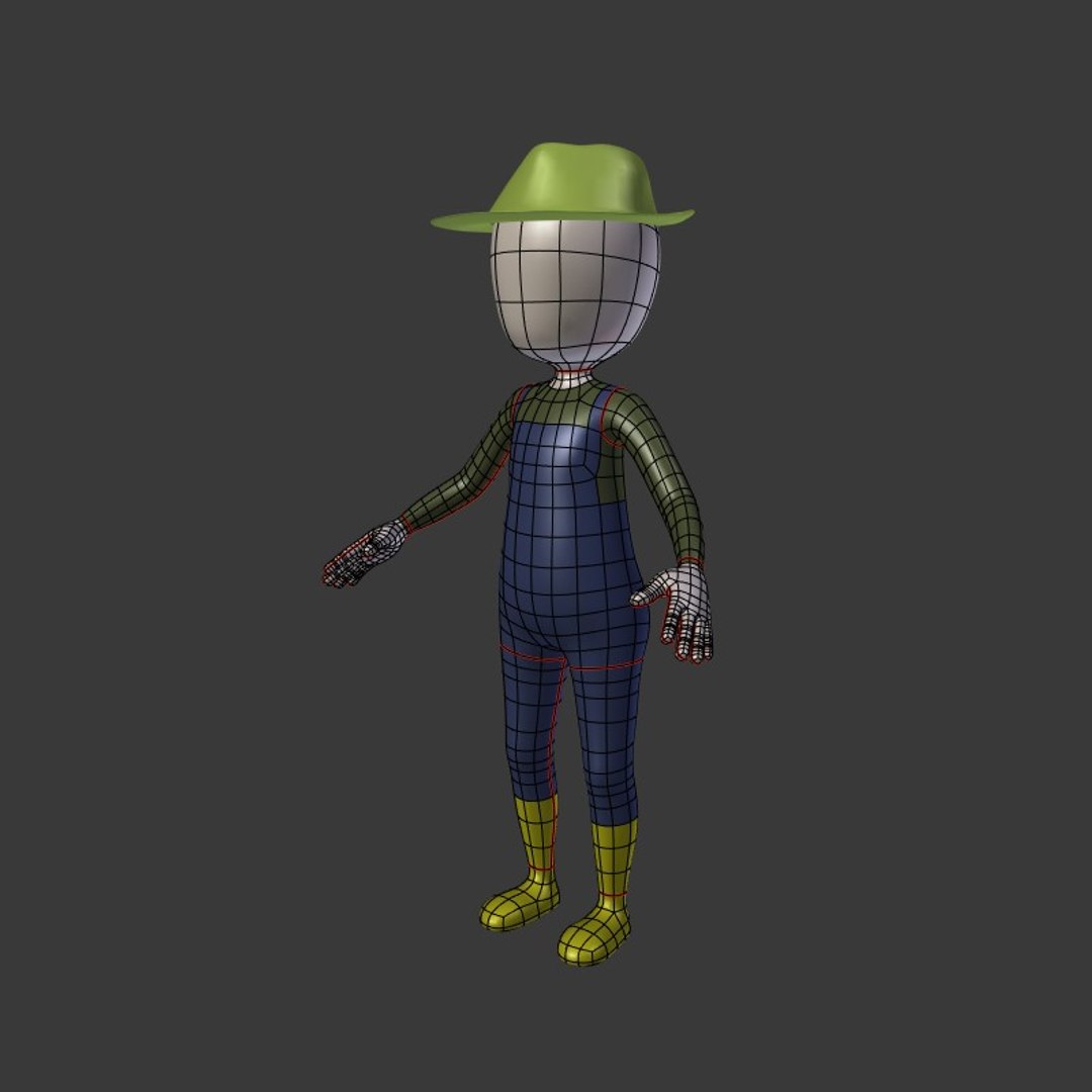 Cartoon Farmer 3D - TurboSquid 1390283