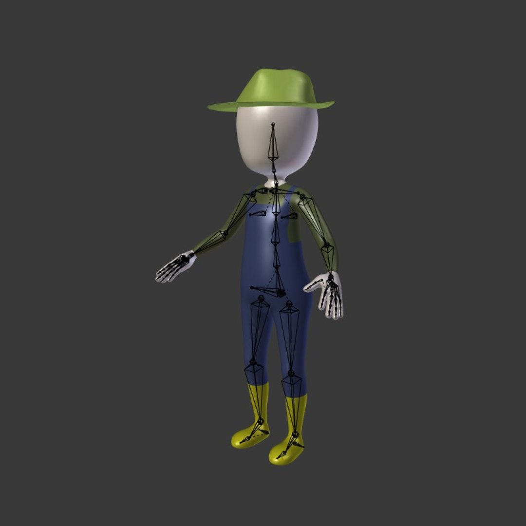 Cartoon Farmer 3D - TurboSquid 1390283