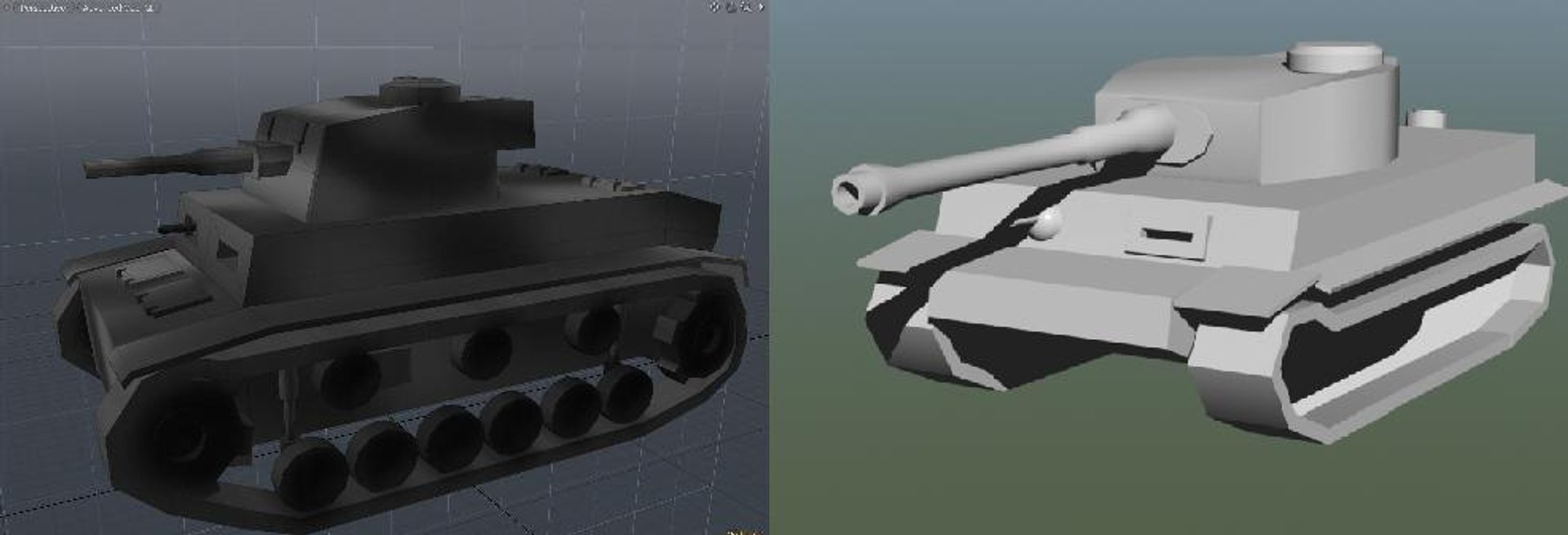 3dsmax German World War 2 Tank
