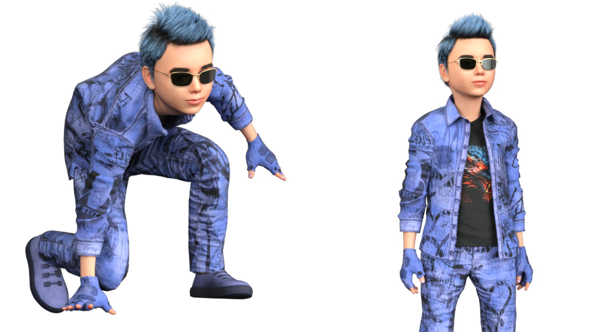 Realistic Rigged Little Style Boy-Micle Character 3D Model 3D ...