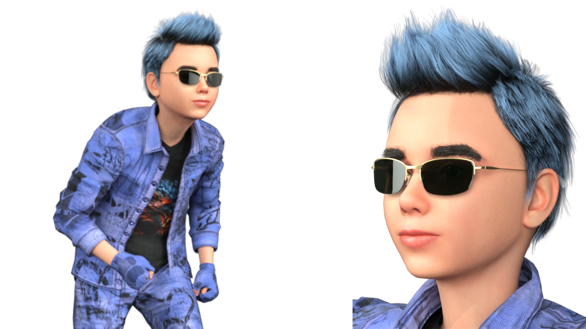 Realistic Rigged Little Style Boy-Micle Character 3D Model 3D ...