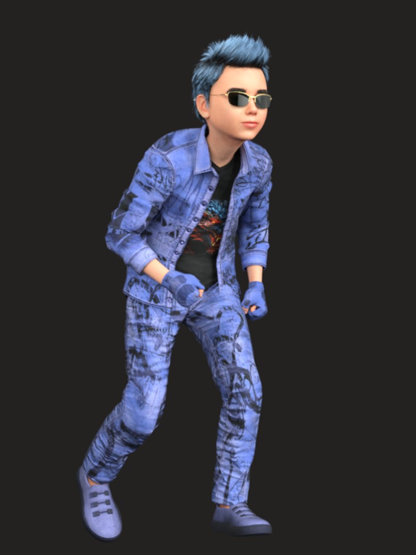 Realistic Rigged Little Style Boy-Micle Character 3D Model 3D ...