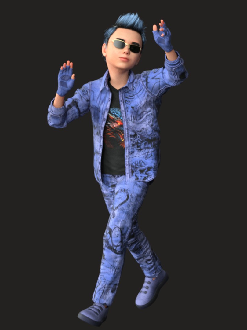 Realistic Rigged Little Style Boy-Micle Character 3D Model 3D ...