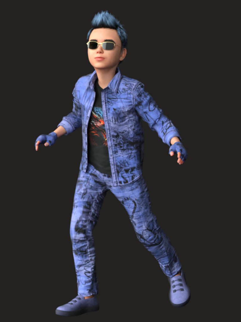 Realistic Rigged Little Style Boy-Micle Character 3D Model 3D ...