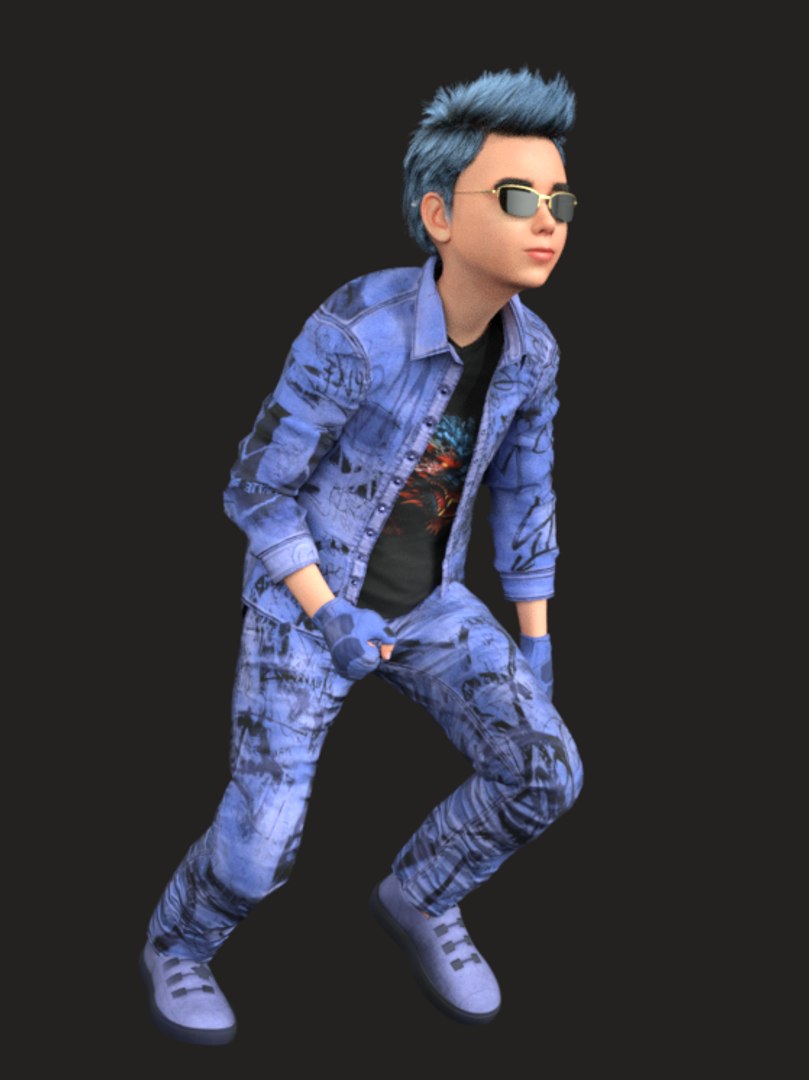 Realistic Rigged Little Style Boy-Micle Character 3D Model 3D ...