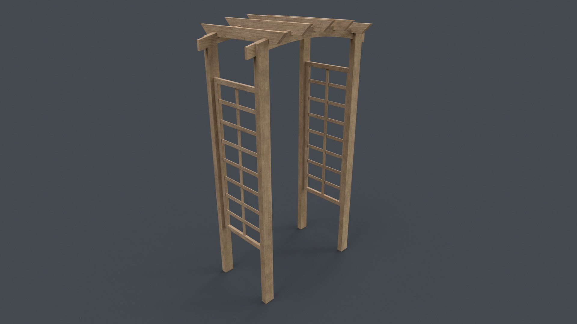 3D PBR Wooden Arbour Garden Arch C - TurboSquid 1994035
