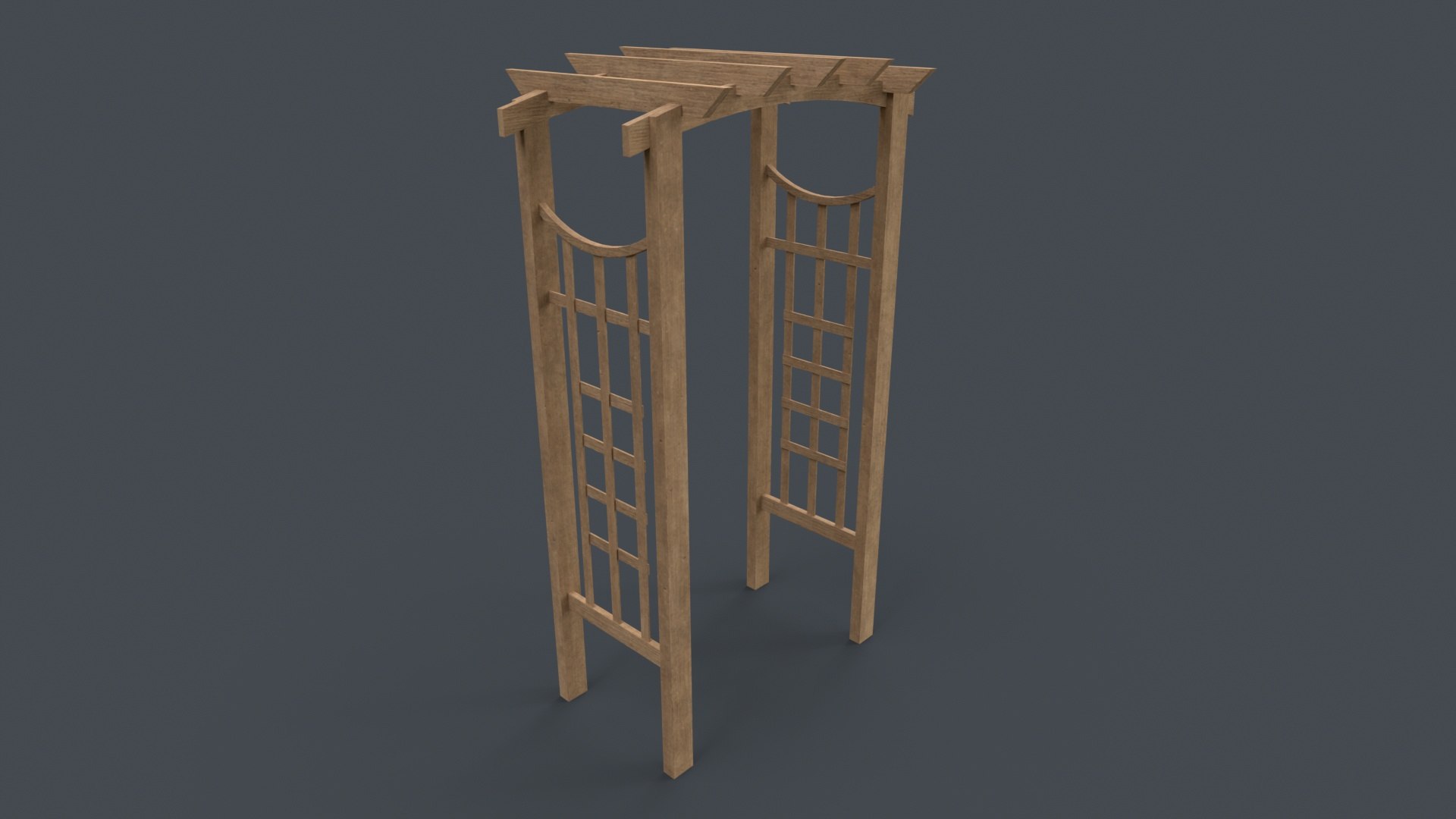 3D PBR Wooden Arbour Garden Arch C - TurboSquid 1994035