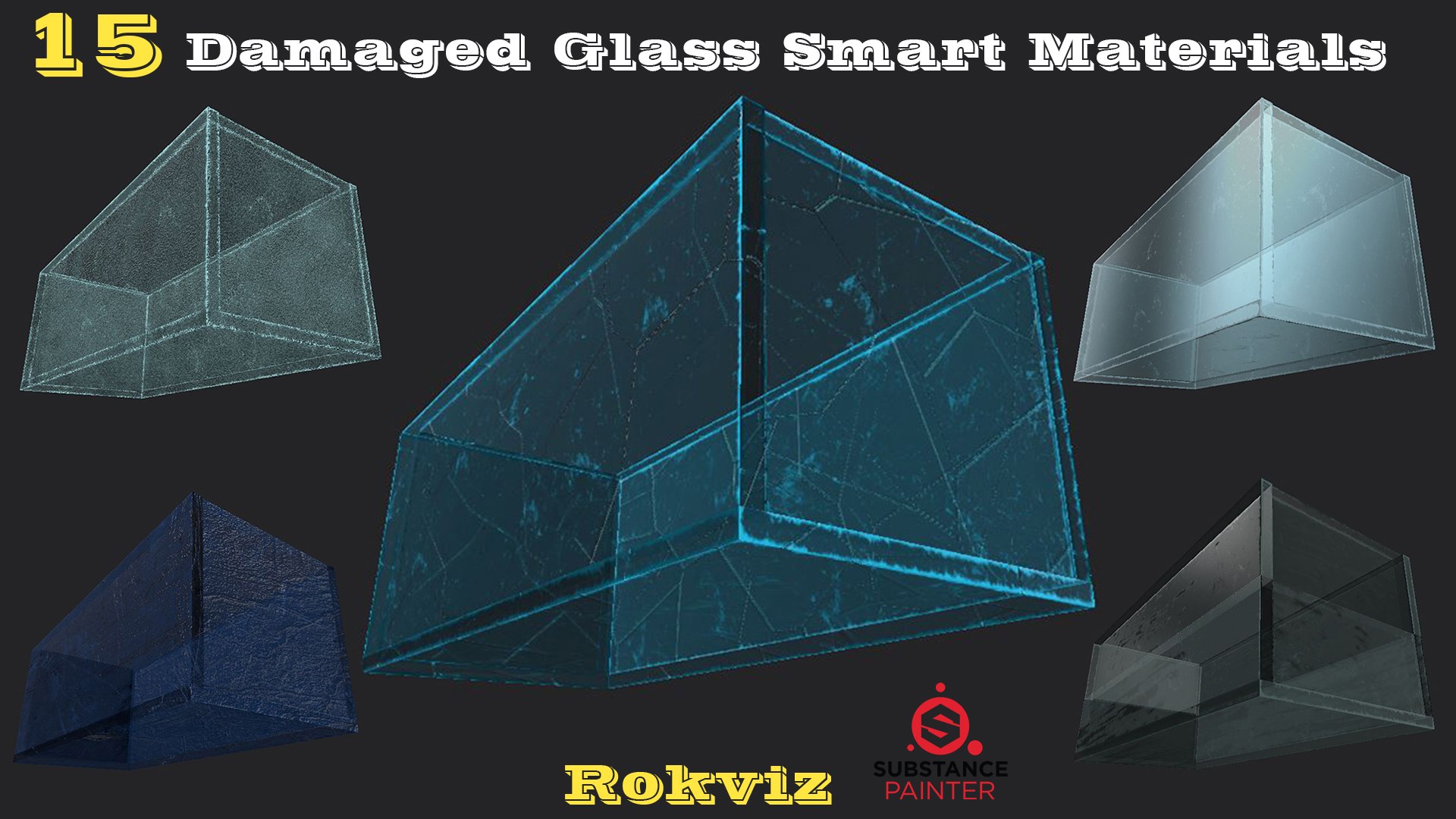 3D 15 Damaged Glass Smart Material - TurboSquid 1839159