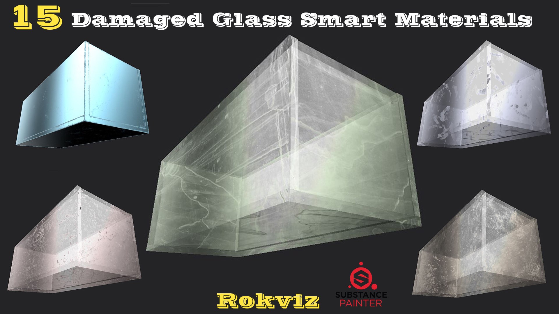 3D 15 Damaged Glass Smart Material - TurboSquid 1839159