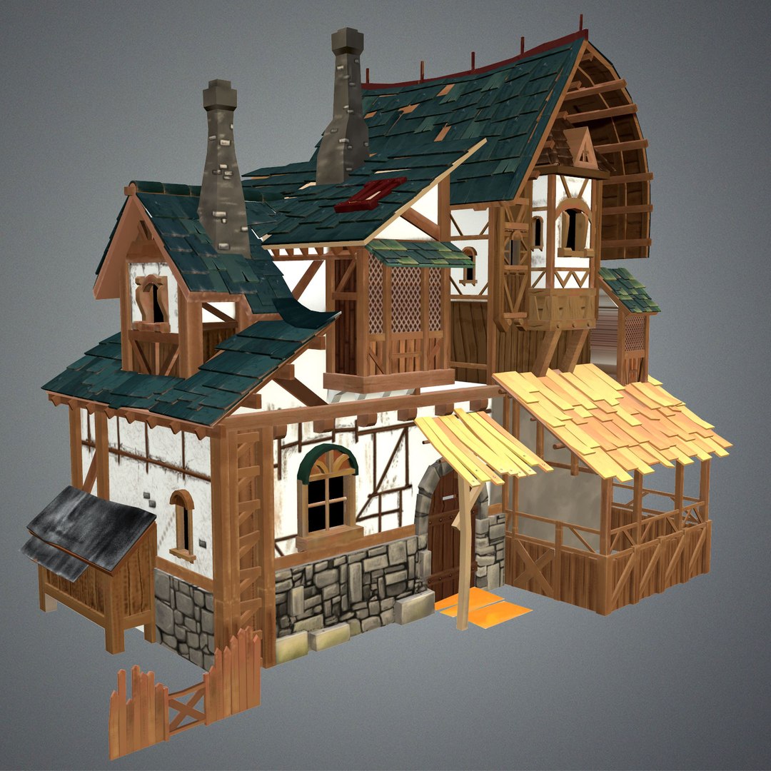 Medieval House 3d Obj