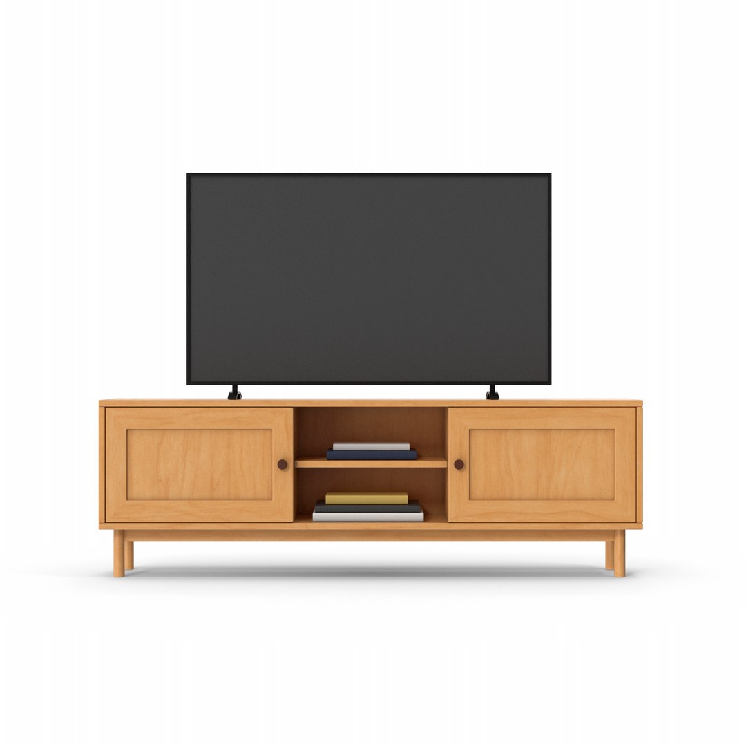 3D Wooden TV Stand Set Model - TurboSquid 2206845