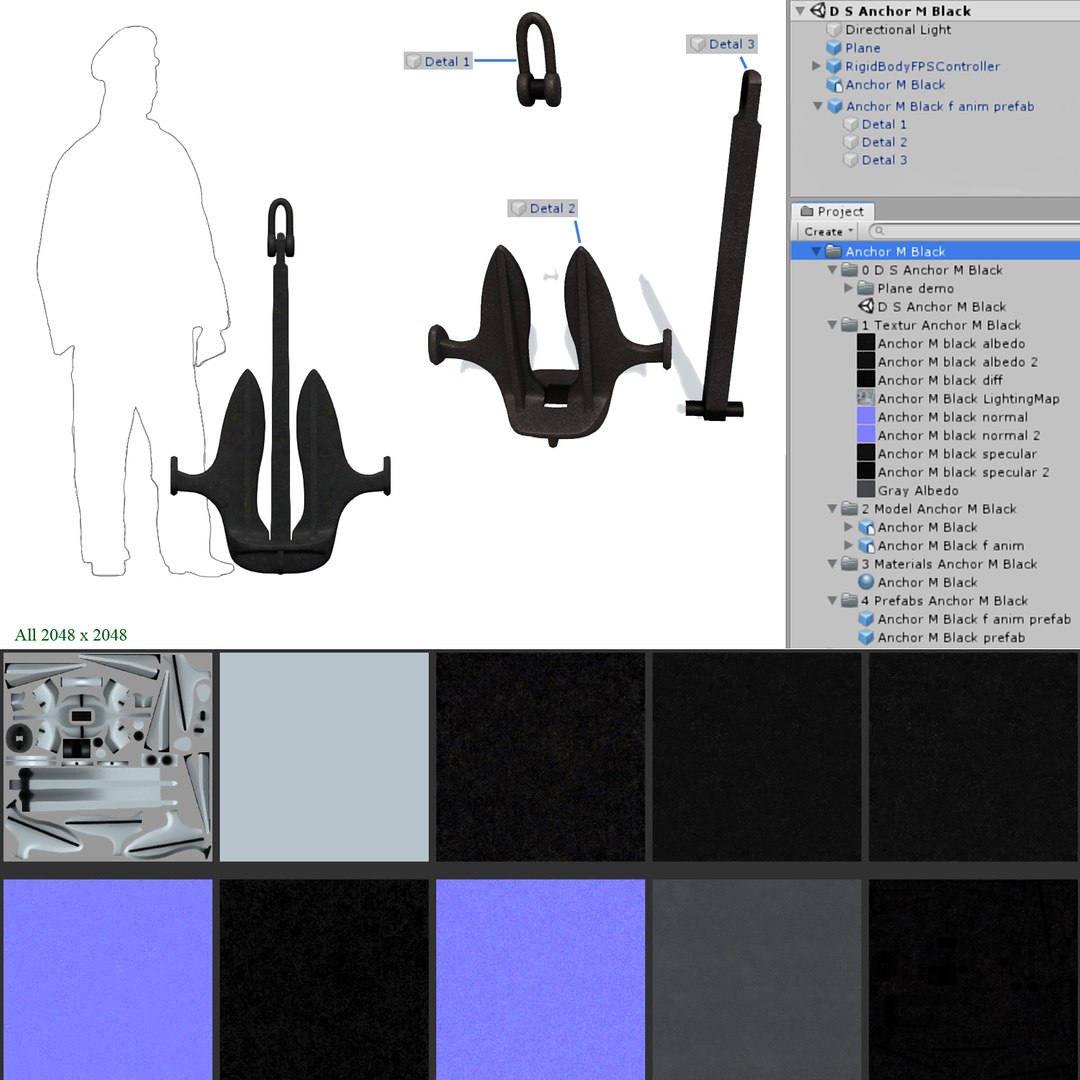 3D Anchor M Black Model - TurboSquid 1537423