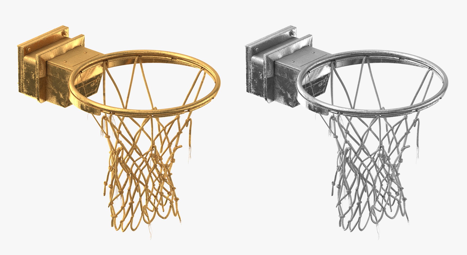 3D Model Basketball Net Ripped Silver And Gold Collection 01 - 2 Models ...