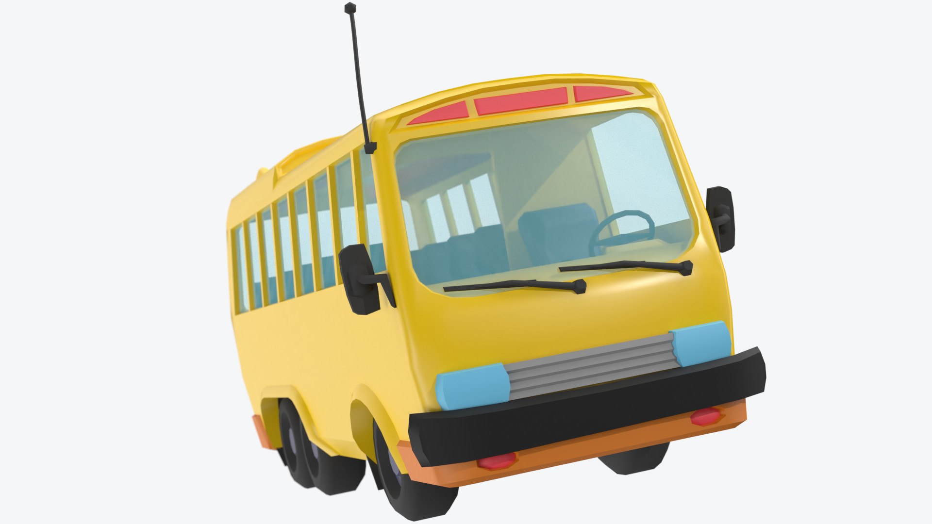 Cartoon-Bus mit Low-Poly-Innenausstattung 3D-Modell - TurboSquid 1705705